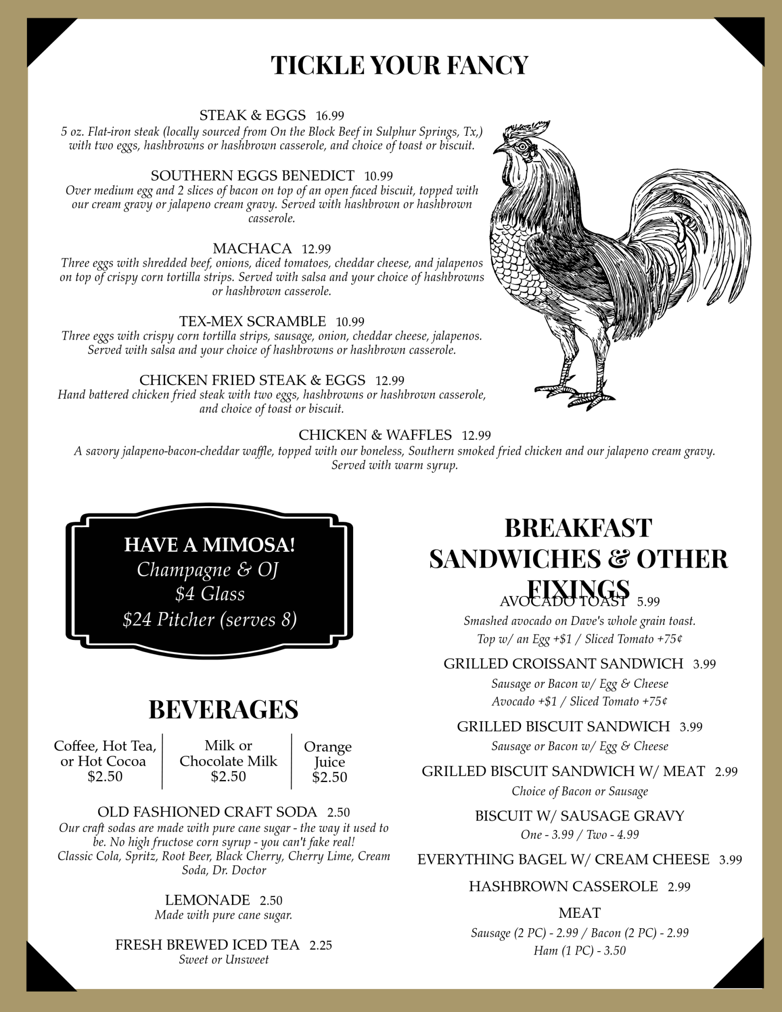 Menus - High Cotton Kitchen