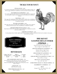 Menus - High Cotton Kitchen