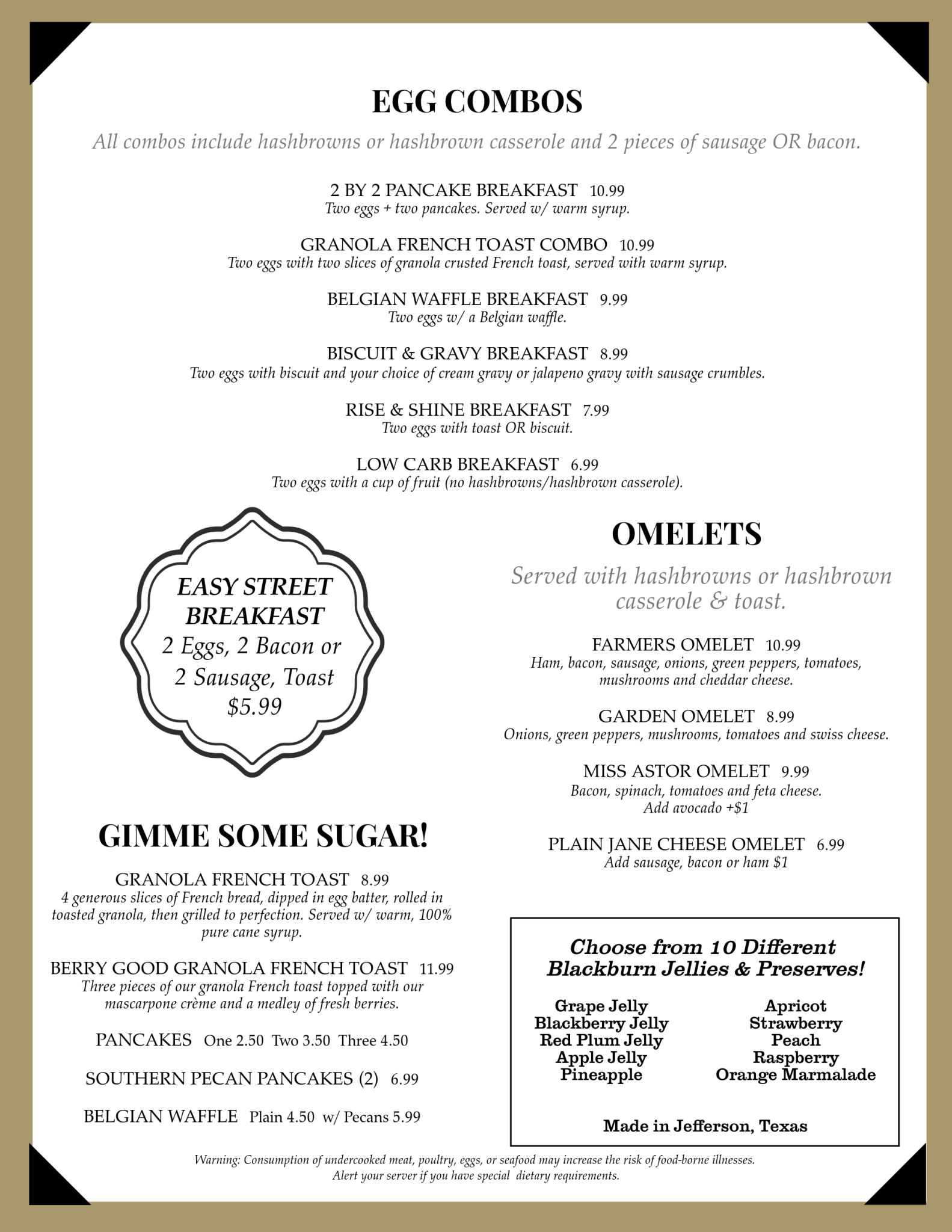 Menus - High Cotton Kitchen