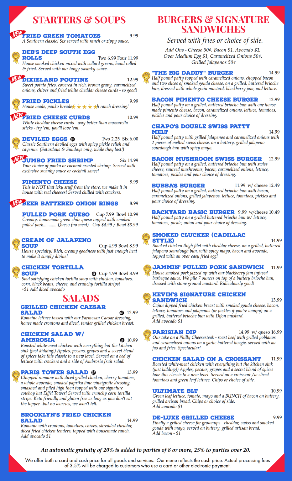 Menus - High Cotton Kitchen